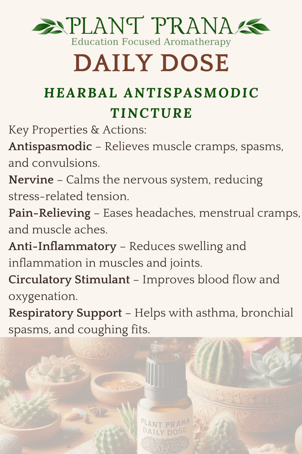 The Benefits of Herbal Antispasmodic Tincture - Plant Prana Oils