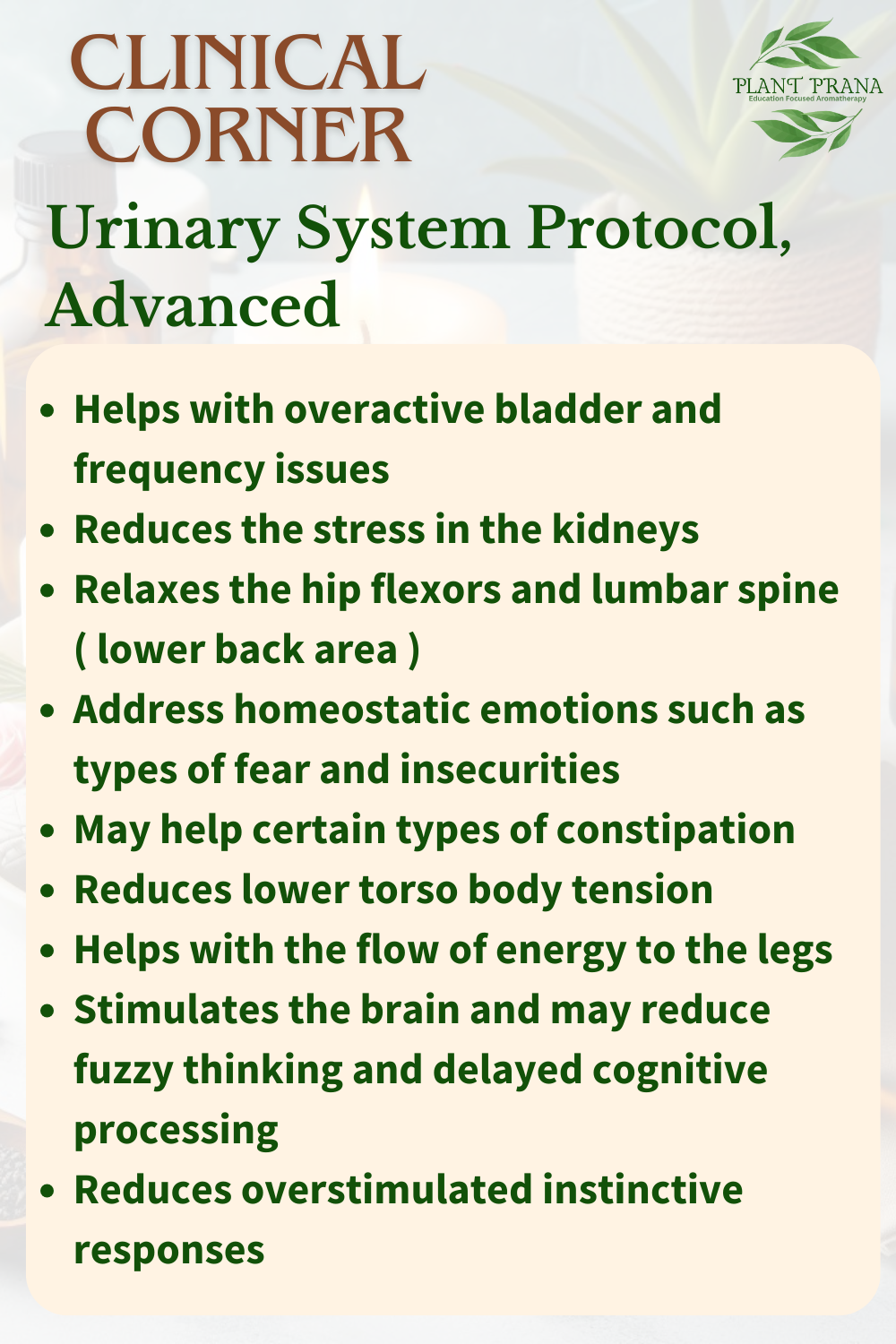 Clinical Corner: Urinary System Protocol, Advanced - Plant Prana Essential Oils