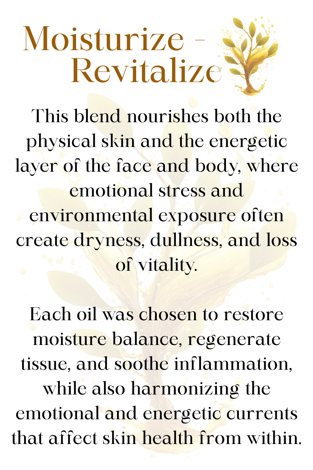 The Benefits of Moisturize-Revitalize - Plant Prana Oils
